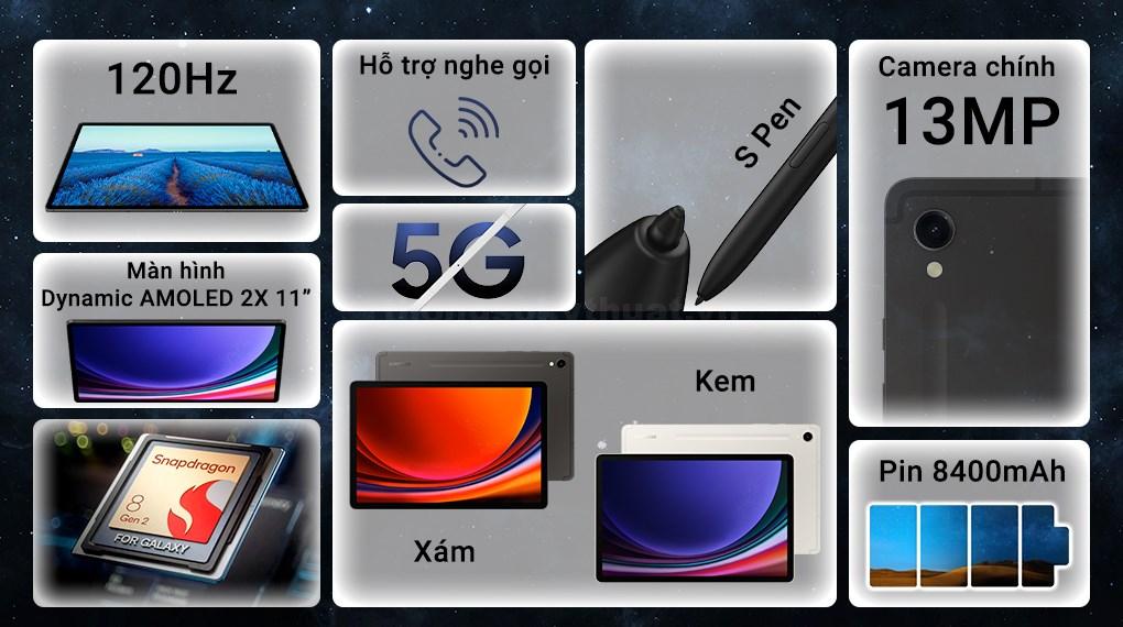 Cấu hình Samsung Galaxy Tab S9 2023 | Thông Số Kỹ Thuật, Trả góp 0%