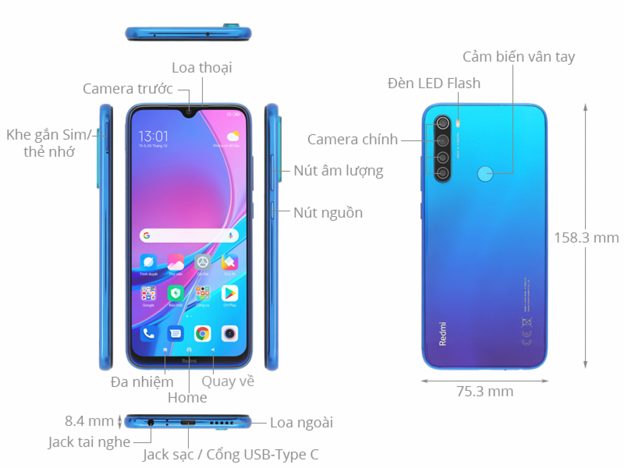 Cấu hình điện thoại Xiaomi Redmi Note 8 2019 | Thông Số Kỹ Thuật